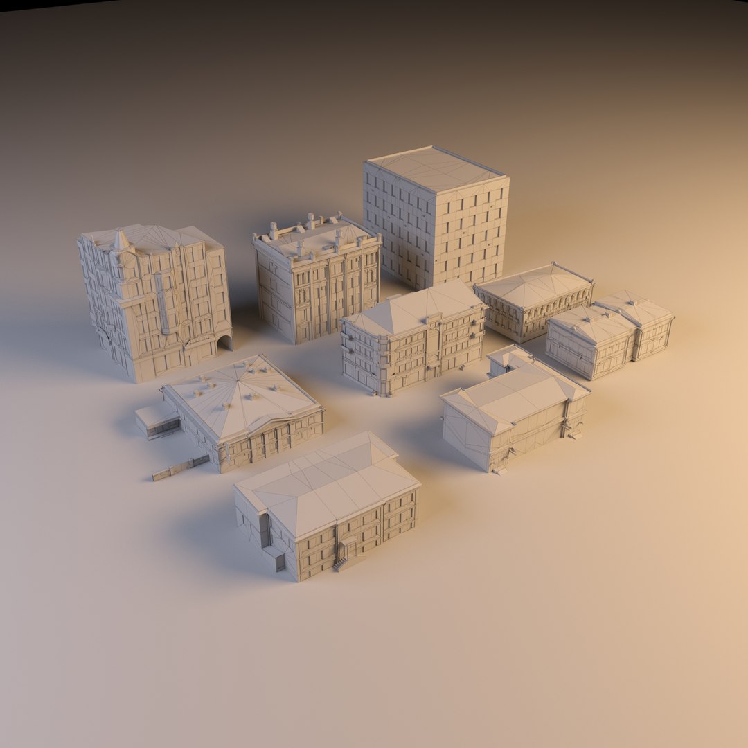 3D Building Set - TurboSquid 1485531