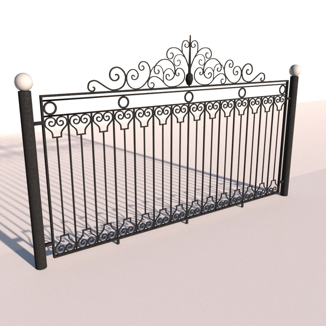 Iron Fence 3D Model - TurboSquid 1309408