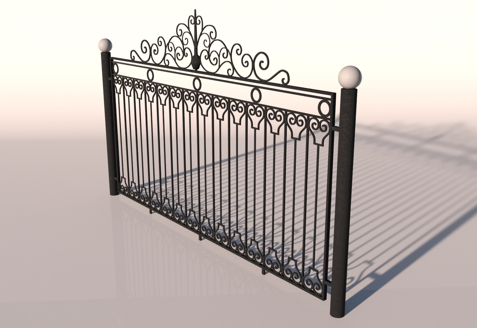 Iron Fence 3D Model - TurboSquid 1309408