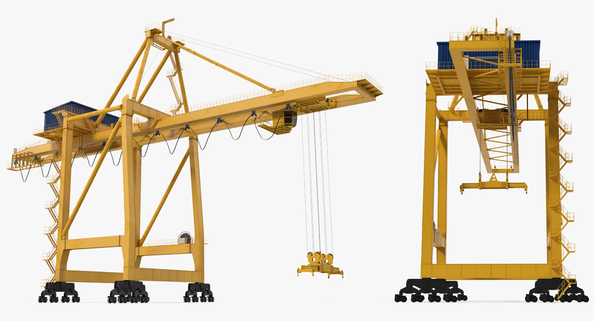 Quayside Container Crane Rigged 3d Model