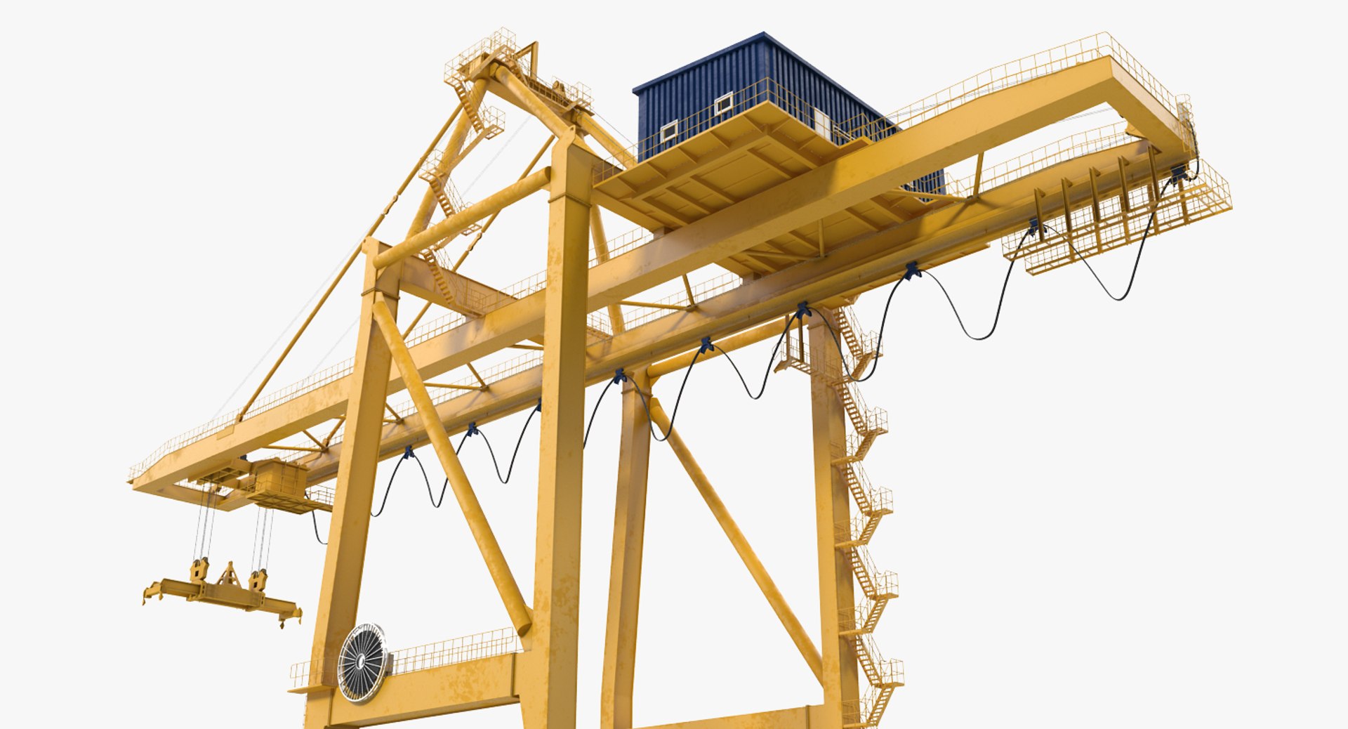 Quayside Container Crane Rigged 3d Model