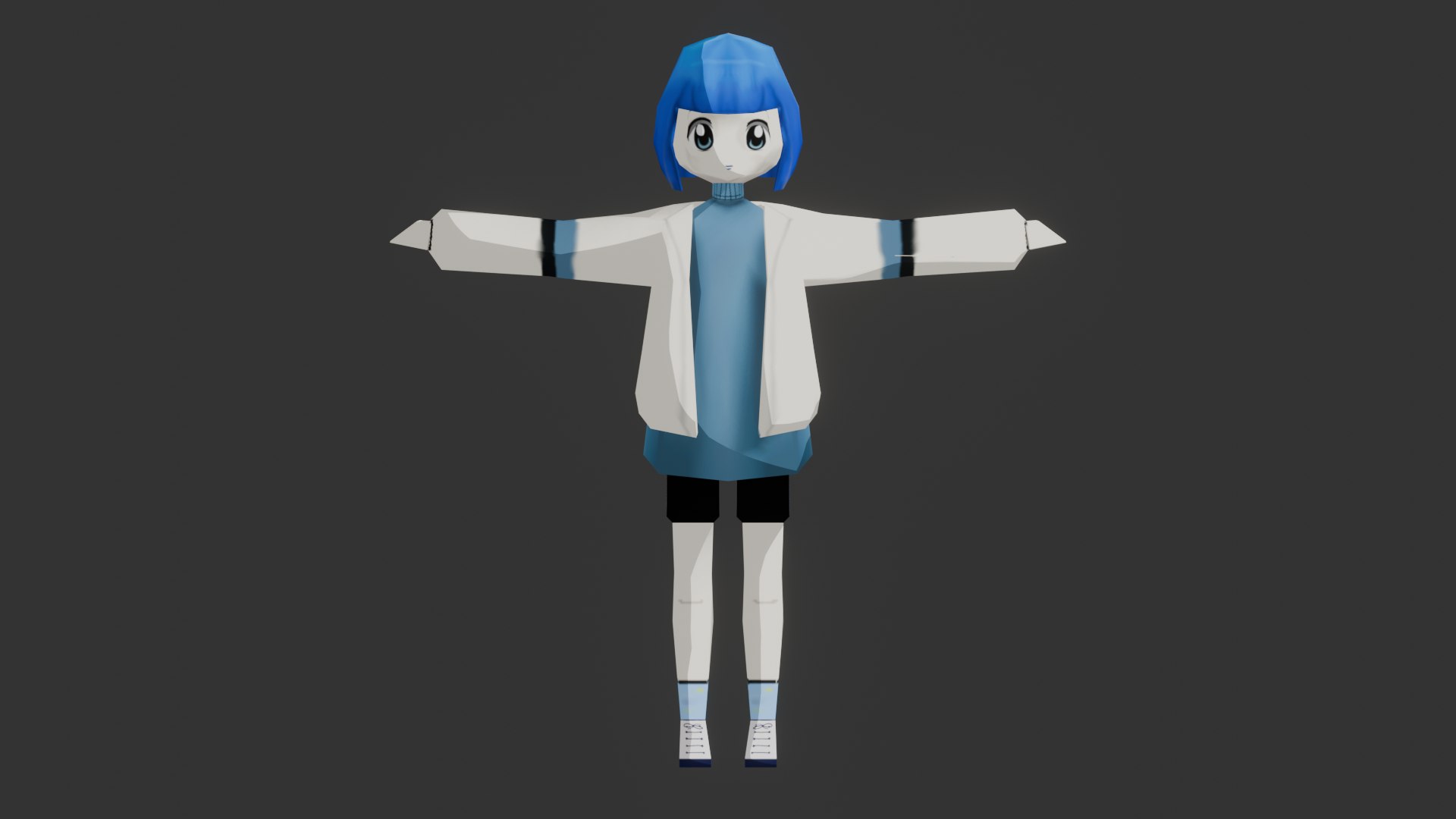 3D Anime Girl Low Poly Model With Animation - TurboSquid 2206555