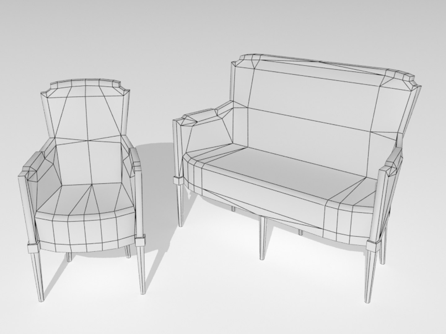 3d Model Small Sofa