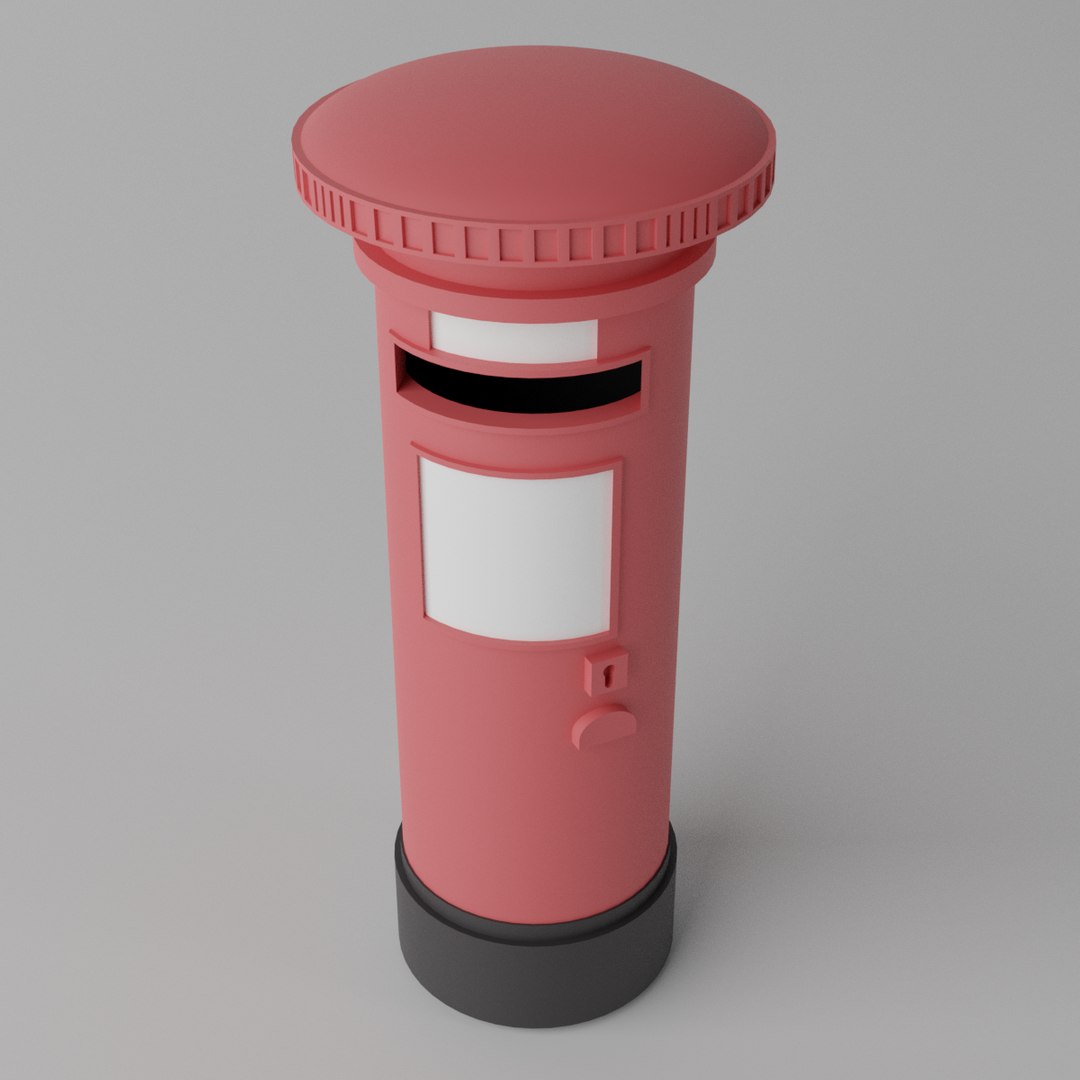 3D Cartoon British Post Box - TurboSquid 2088597