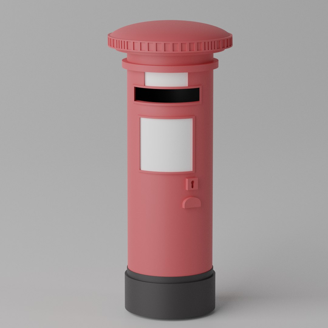 3D Cartoon British Post Box - TurboSquid 2088597