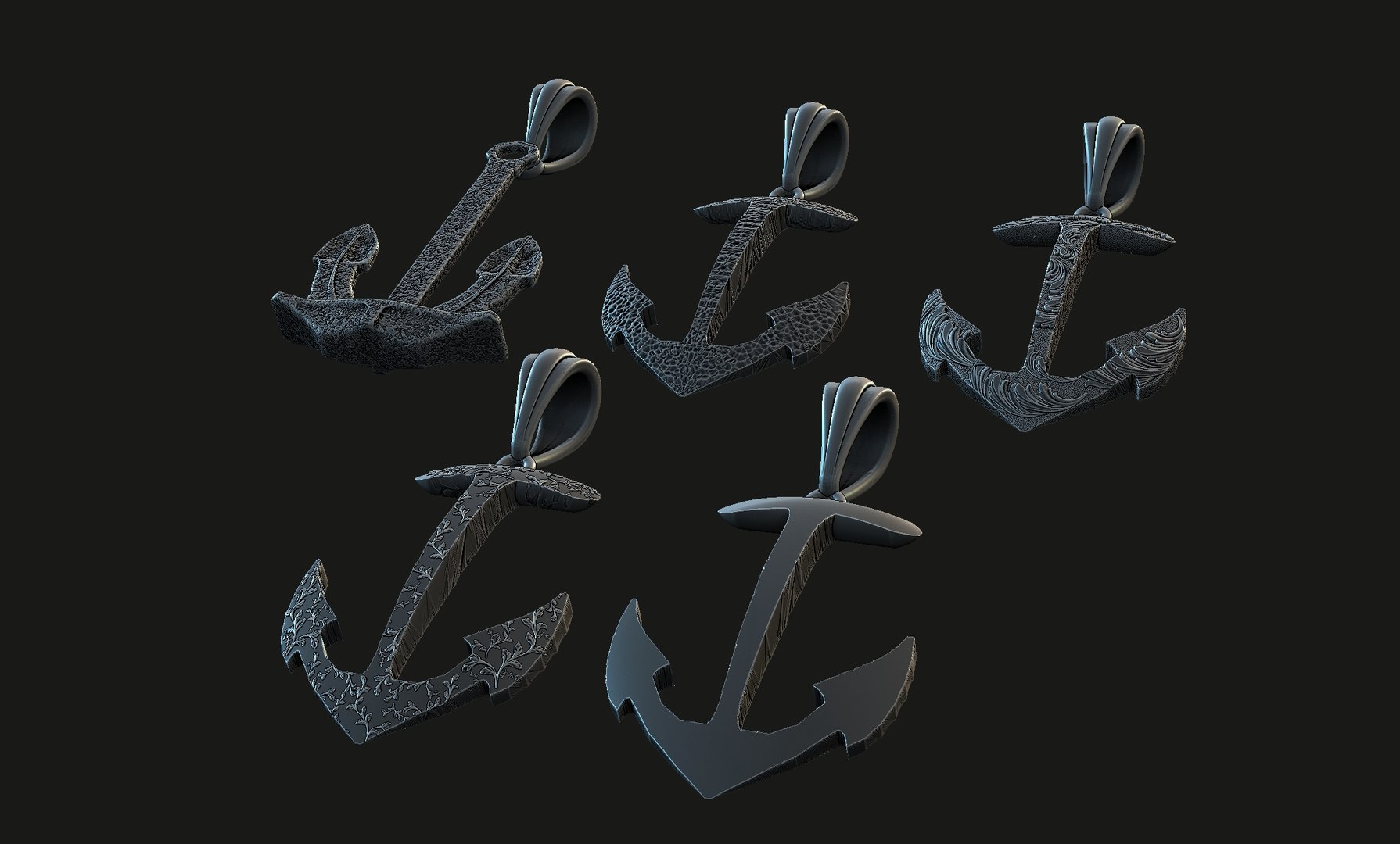 5 Anchors Model - TurboSquid 2139789