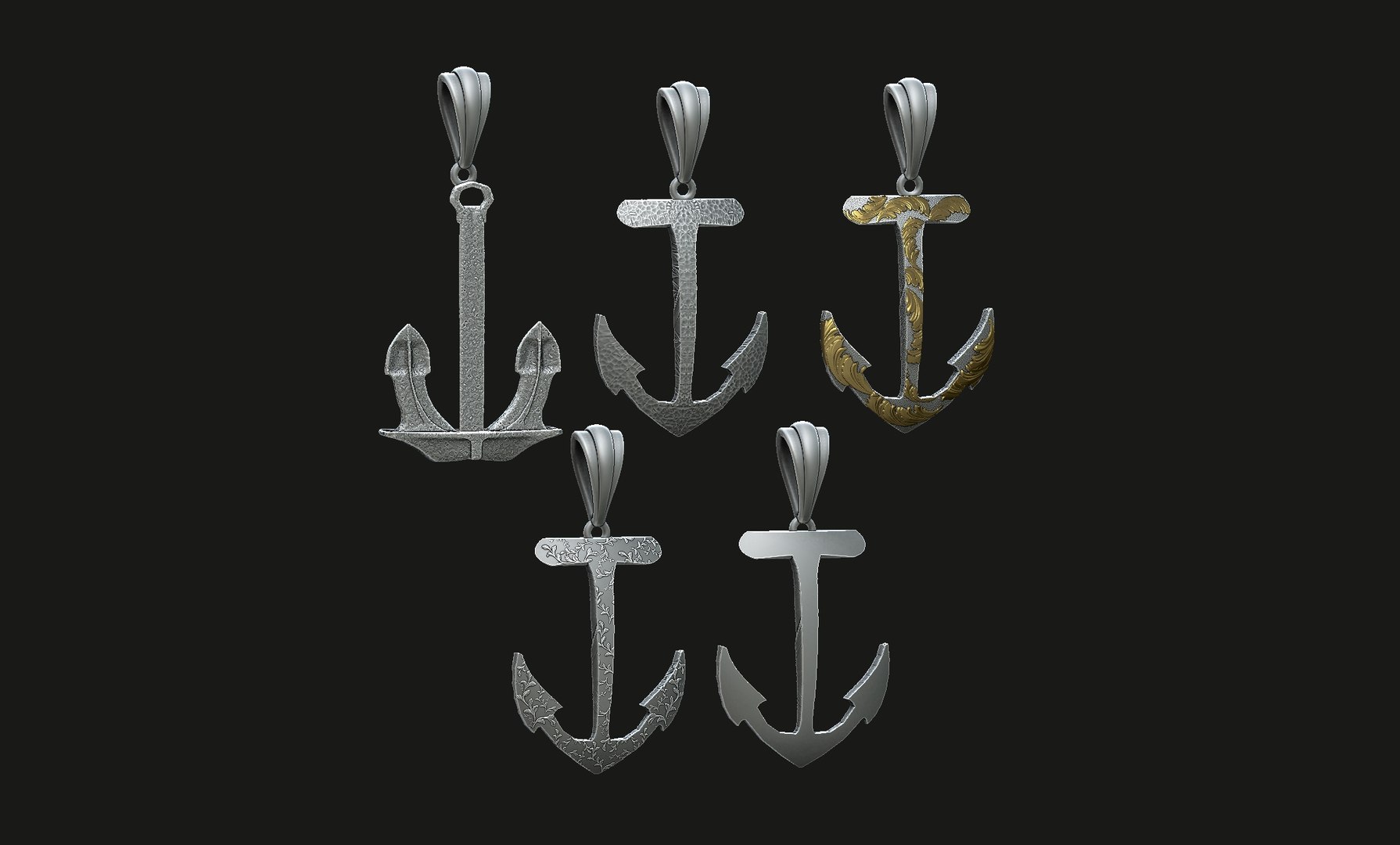 5 Anchors Model - TurboSquid 2139789