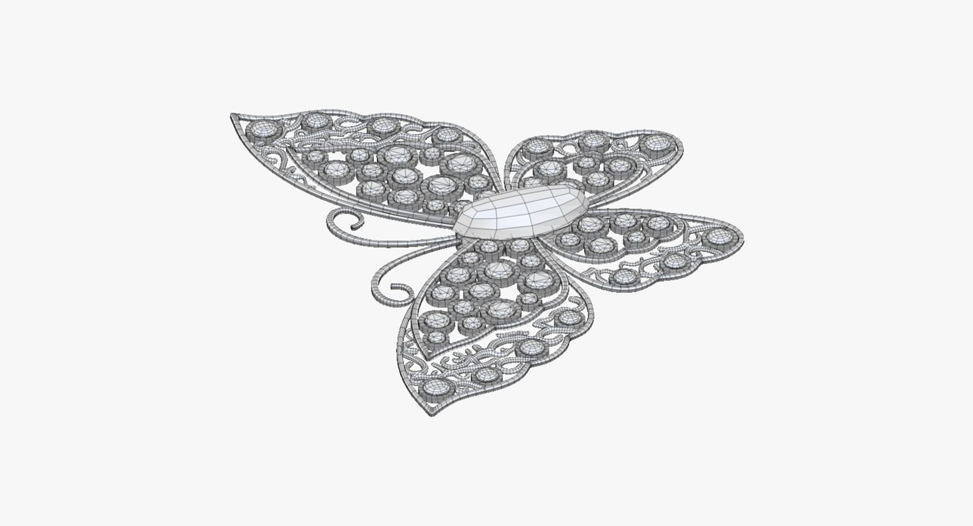 3d Butterfly Brooch Model
