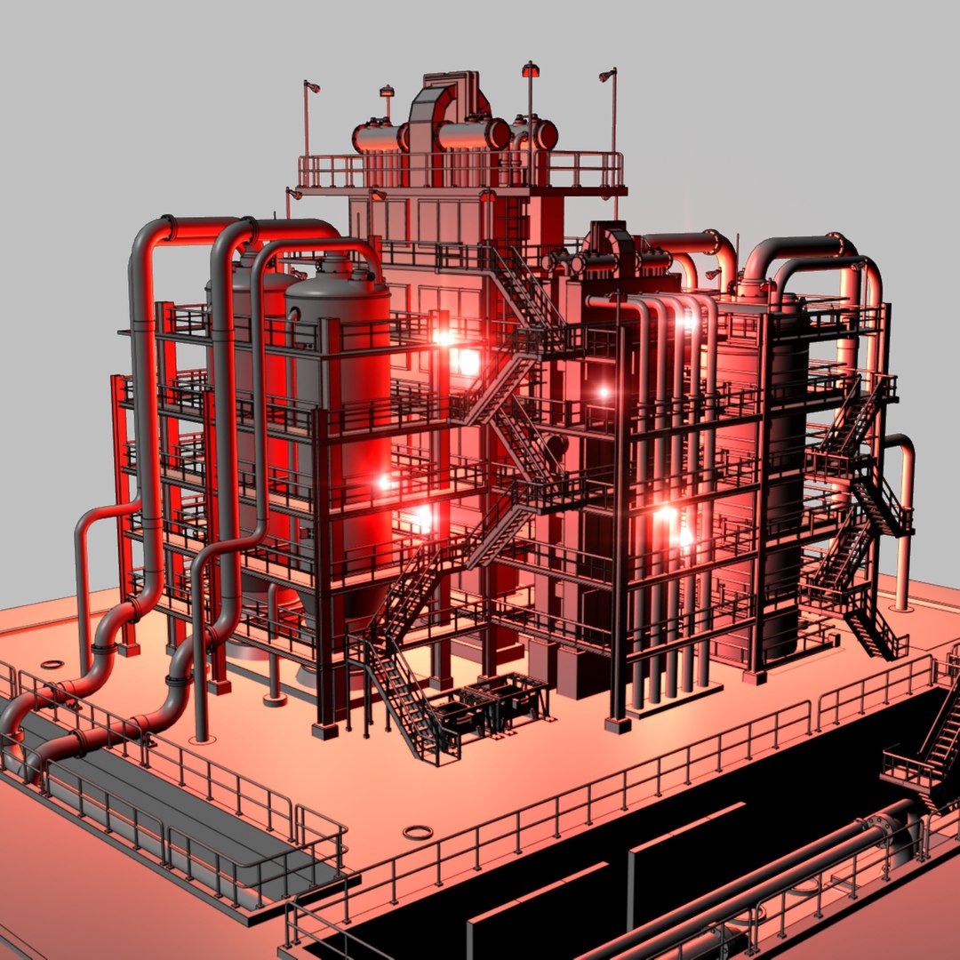 Refinery Complex Construction 3d 3ds