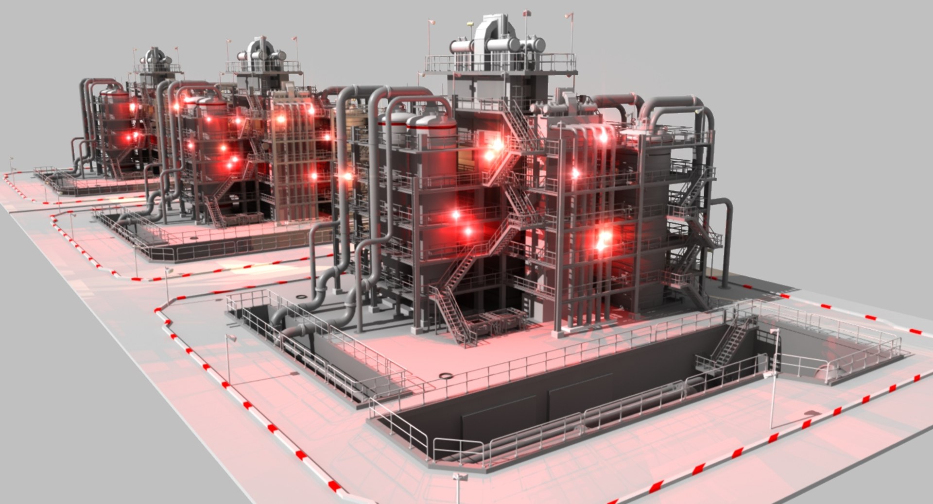 Refinery Complex Construction 3d 3ds