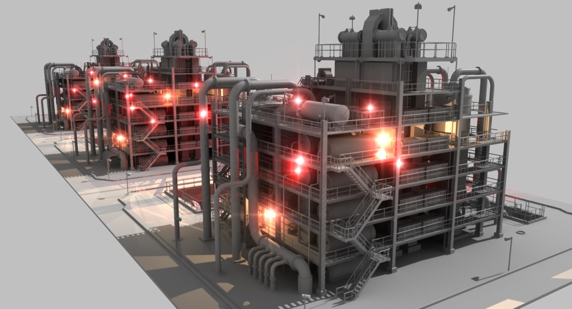 Refinery Complex Construction 3d 3ds