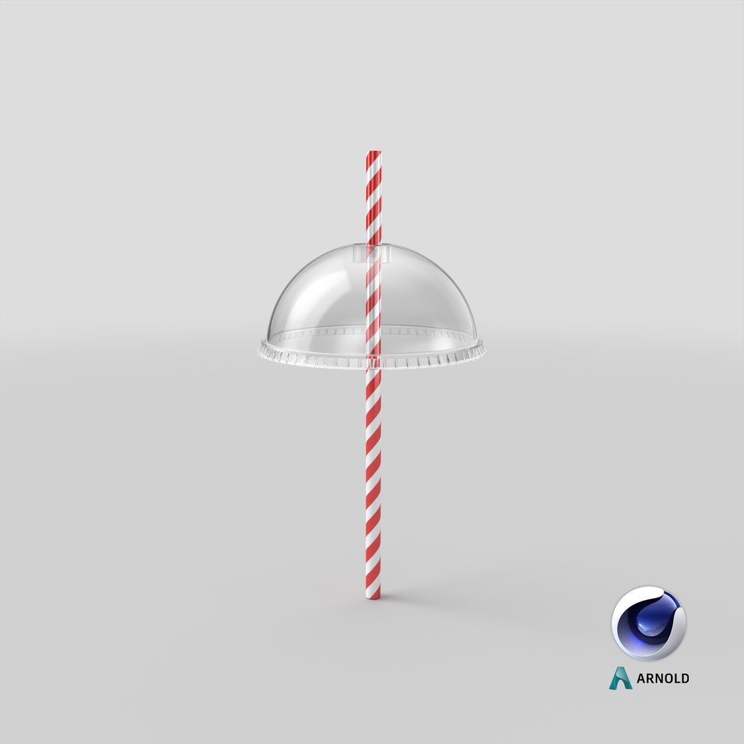 3D Dome Lid With Straw Model - TurboSquid 1949470