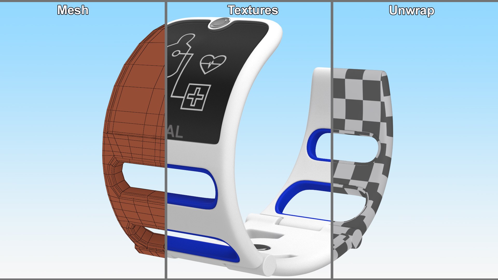 3D Health Monitoring Bracelet Vital Blue - TurboSquid 2223904