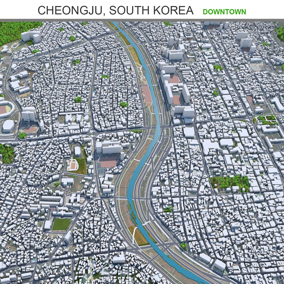 3D Model Cheongju Downtown South Korea - TurboSquid 1988744