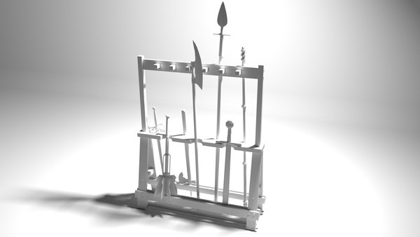 Medieval weapon rack 3D model - TurboSquid 1269896