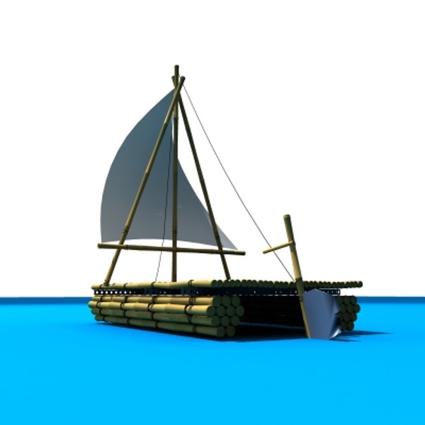 3d model bamboo raft