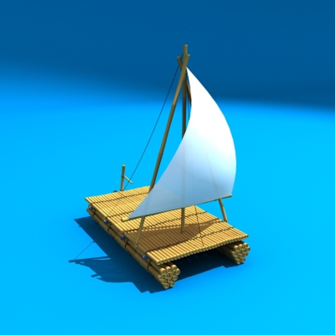 3d Model Bamboo Raft