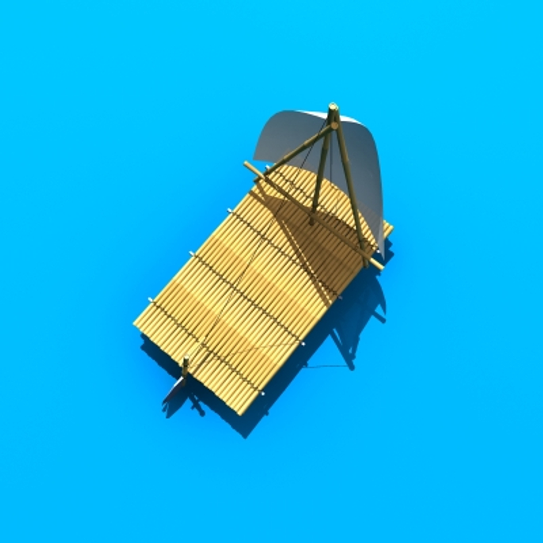 3d model bamboo raft