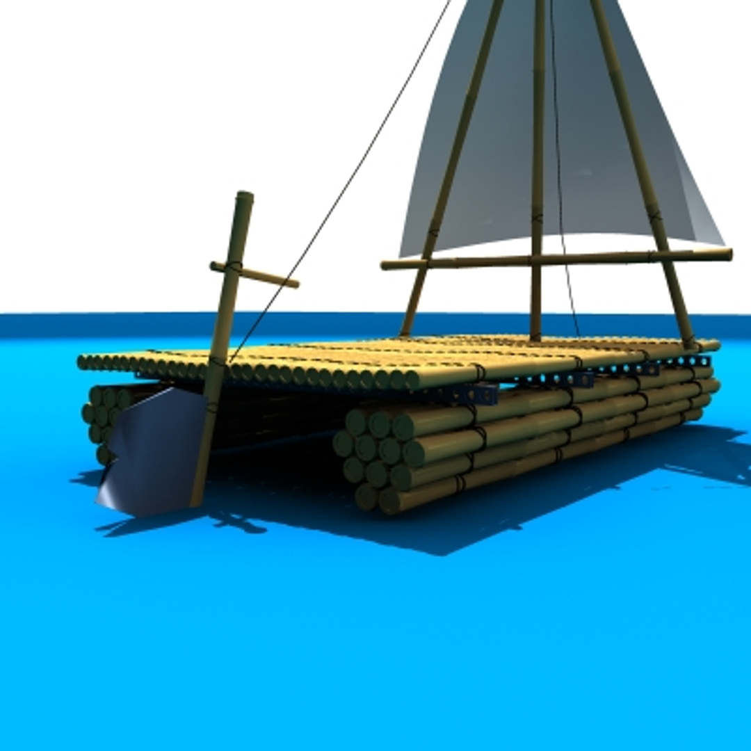 3d model bamboo raft