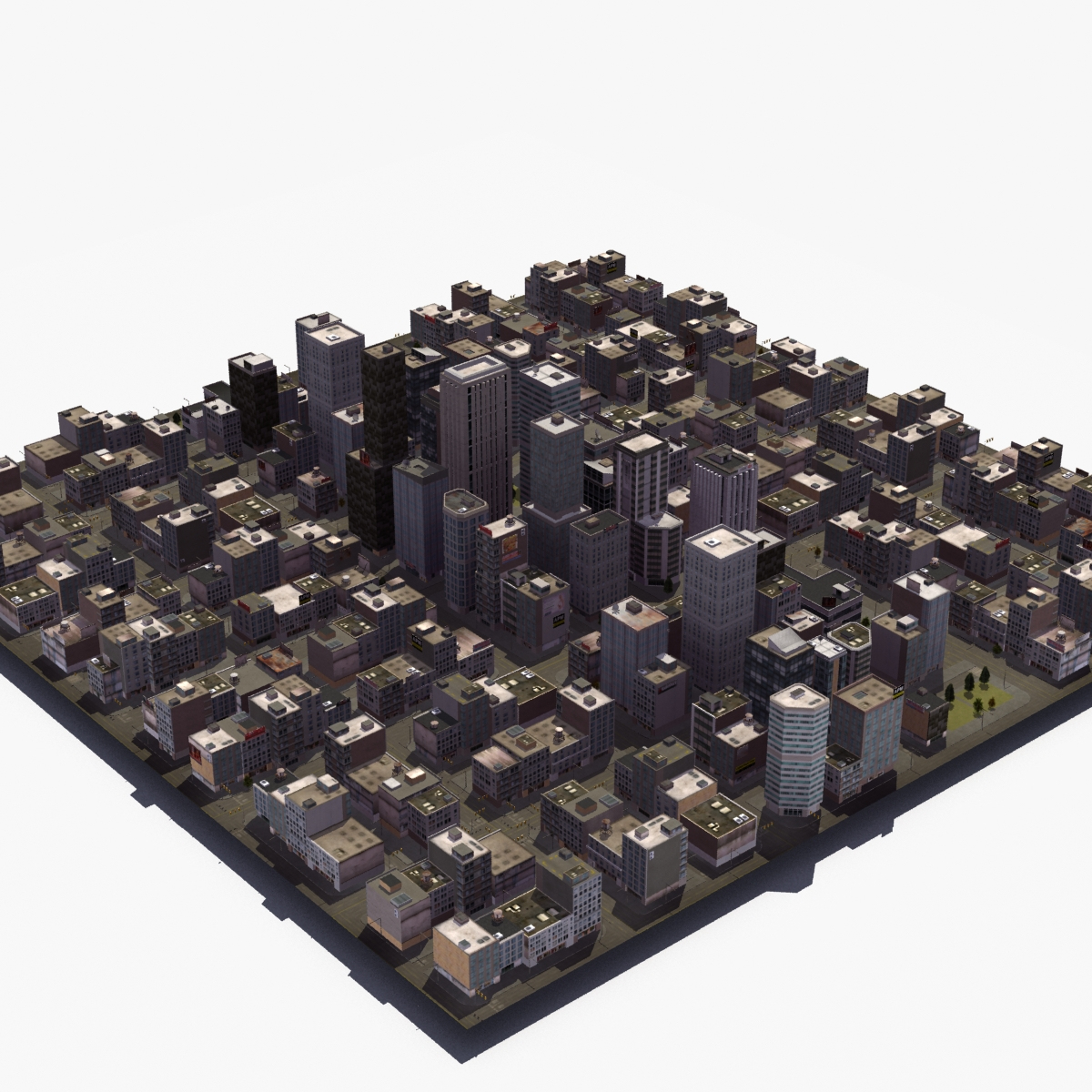 3d model urban city scene trees