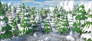 3D snow fir cartoon - TurboSquid 1400695