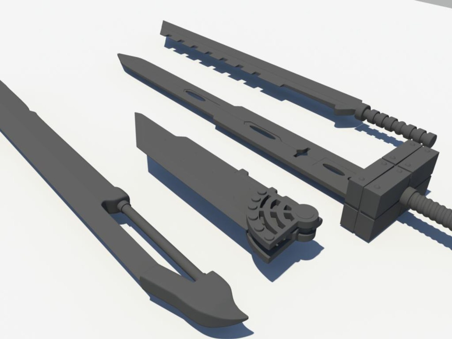 3d cloud buster sword model