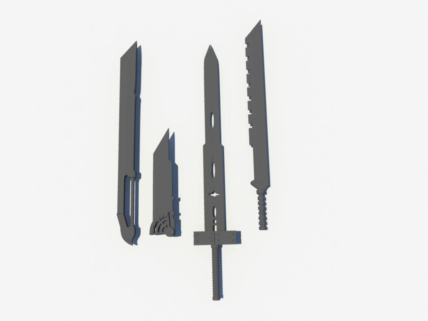 3d cloud buster sword model