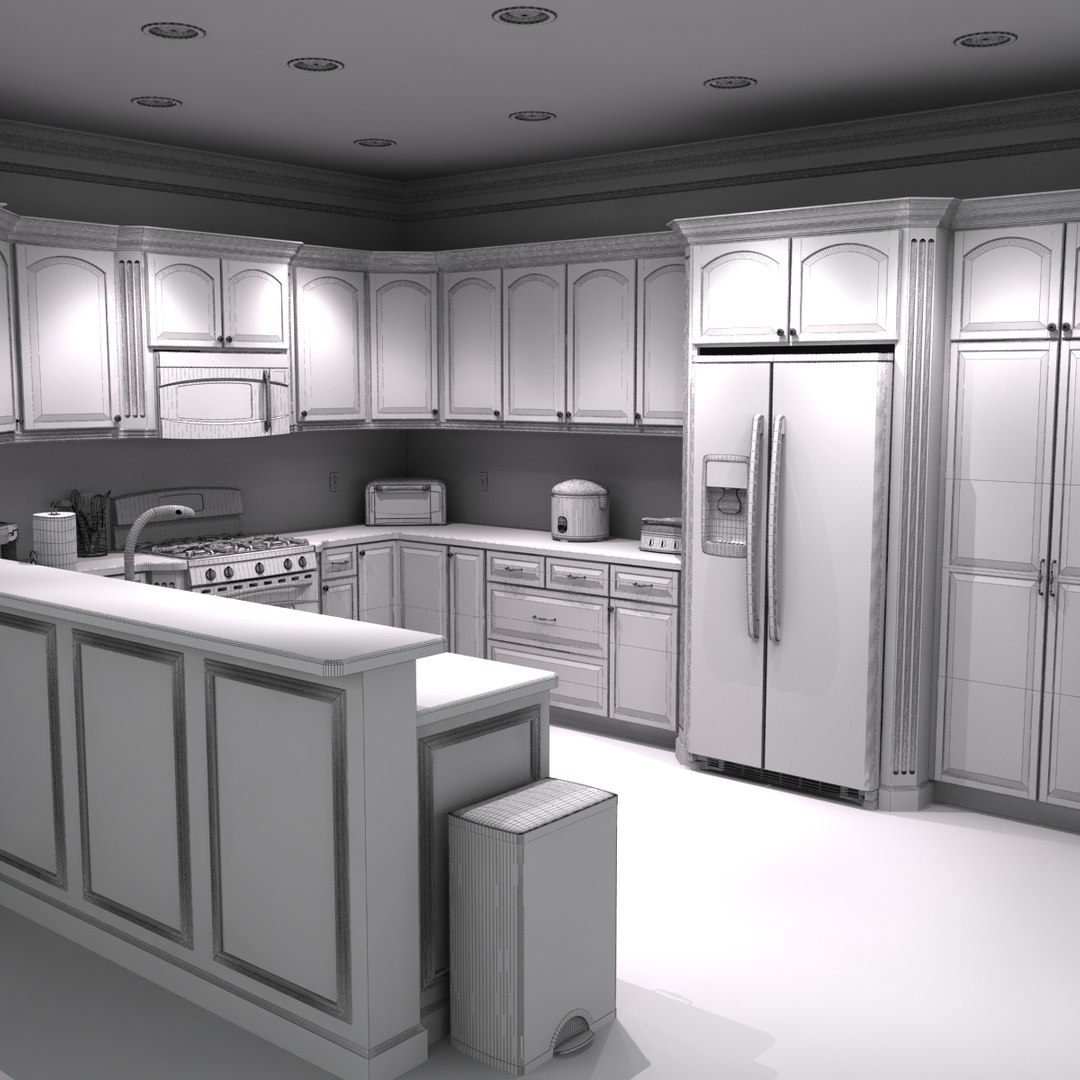 3ds Max Kitchen Scene Set