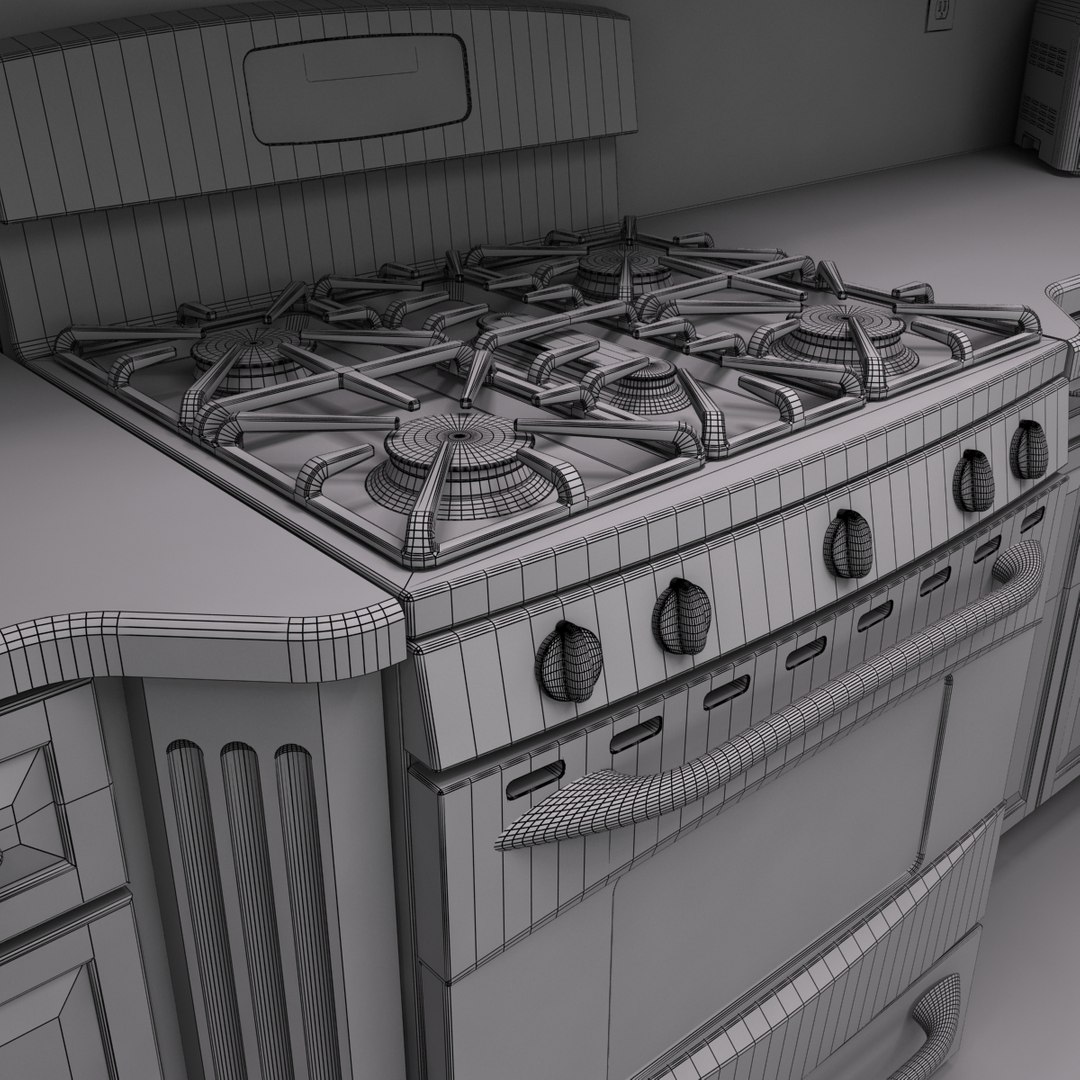 3ds Max Kitchen Scene Set