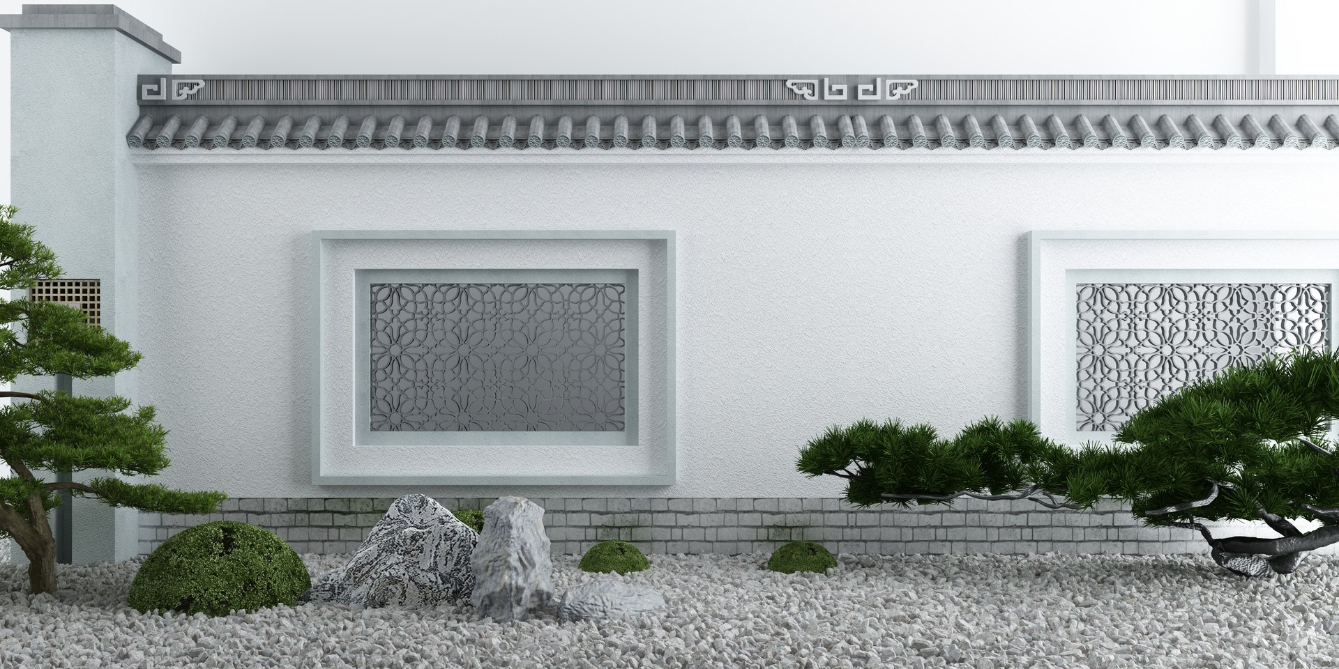 New Chinese style garden landscape sketch model model - TurboSquid 2058143