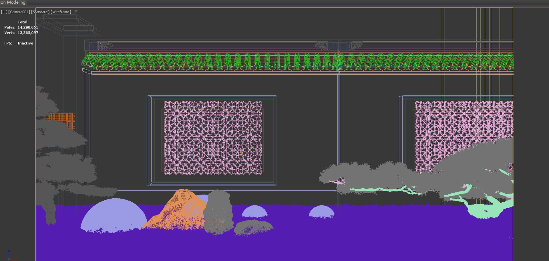 New Chinese style garden landscape sketch model model - TurboSquid 2058143