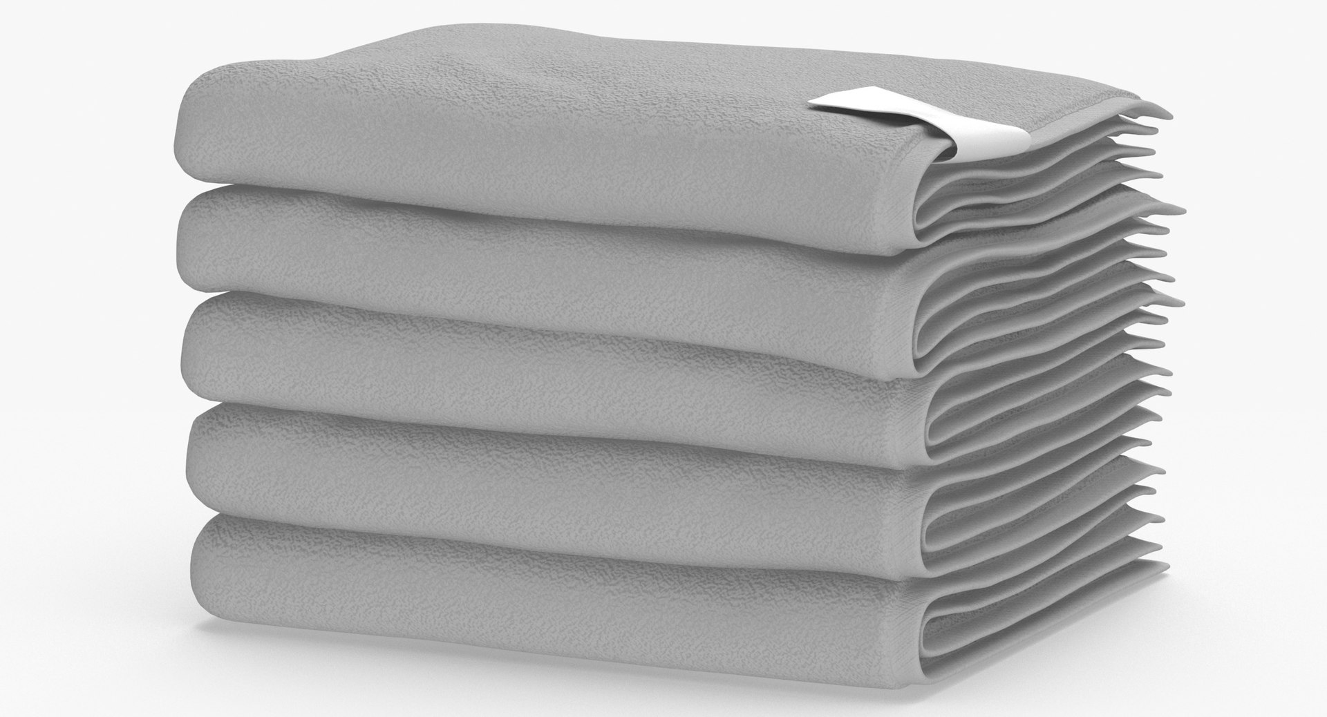 Folded Bath Towels Medium 5 Pile White Blue and Gray 3D model ...
