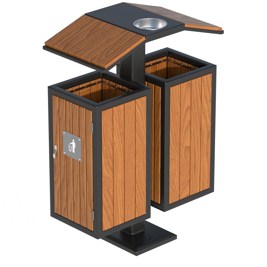 Outdoor Trash Bins 04 3D Model - TurboSquid 2153935