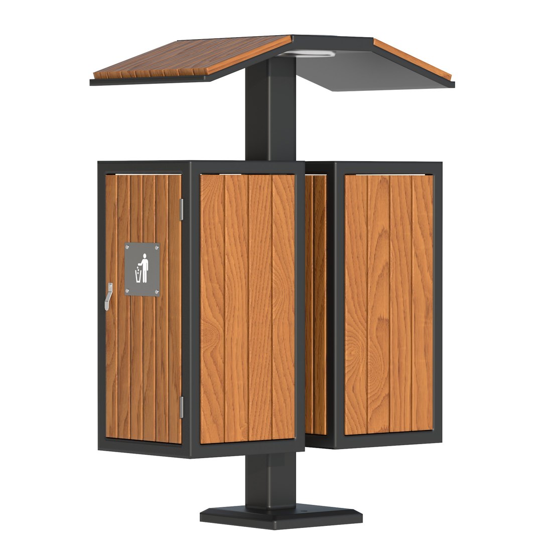 Outdoor Trash Bins 04 3D Model - TurboSquid 2153935