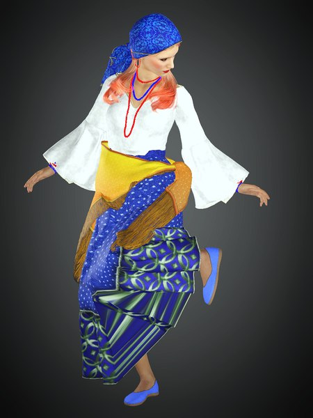 modelo 3d Modelo 3D de personaje de mujer-Lopa de estilo aparejado ...