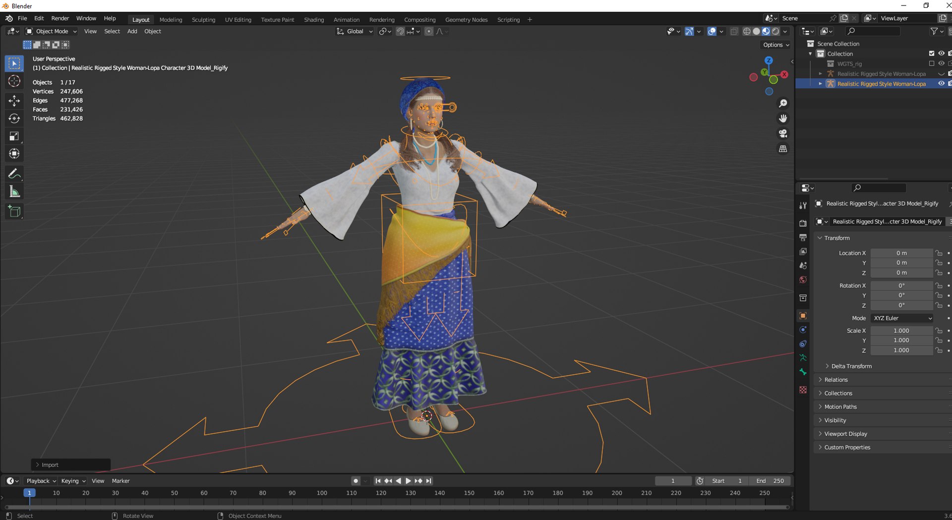 Realistic Rigged Style Woman-Lopa Character 3D Model 3D model ...