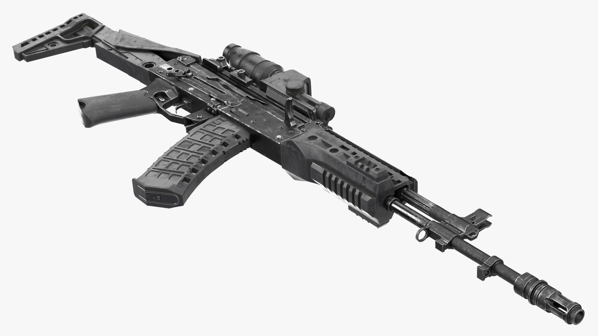 3D Shabby Military Assault Rifle AK-12 with Optics model - TurboSquid ...