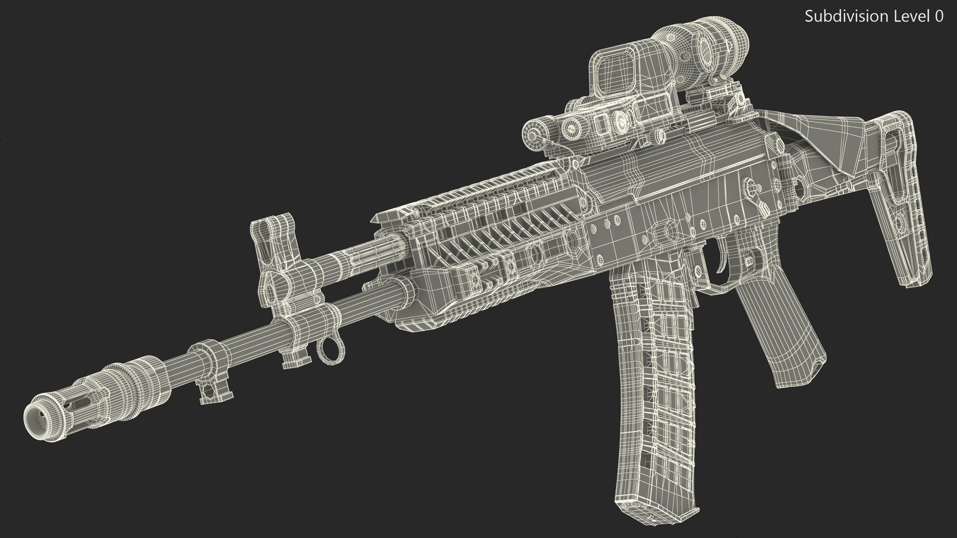 3D Shabby Military Assault Rifle AK-12 with Optics model - TurboSquid ...