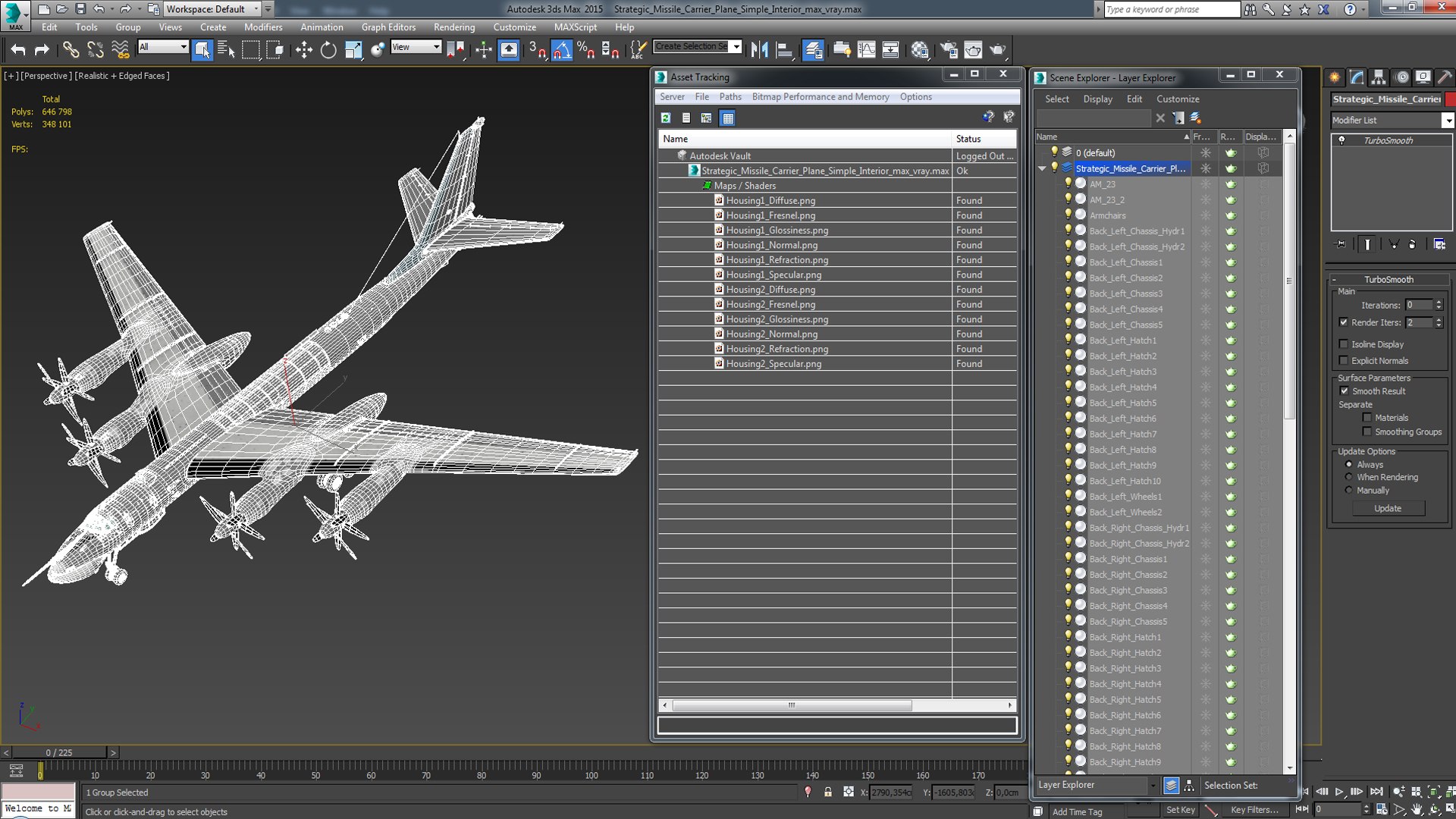 Strategic Missile Carrier Plane Simple Interior Model - TurboSquid 1943680