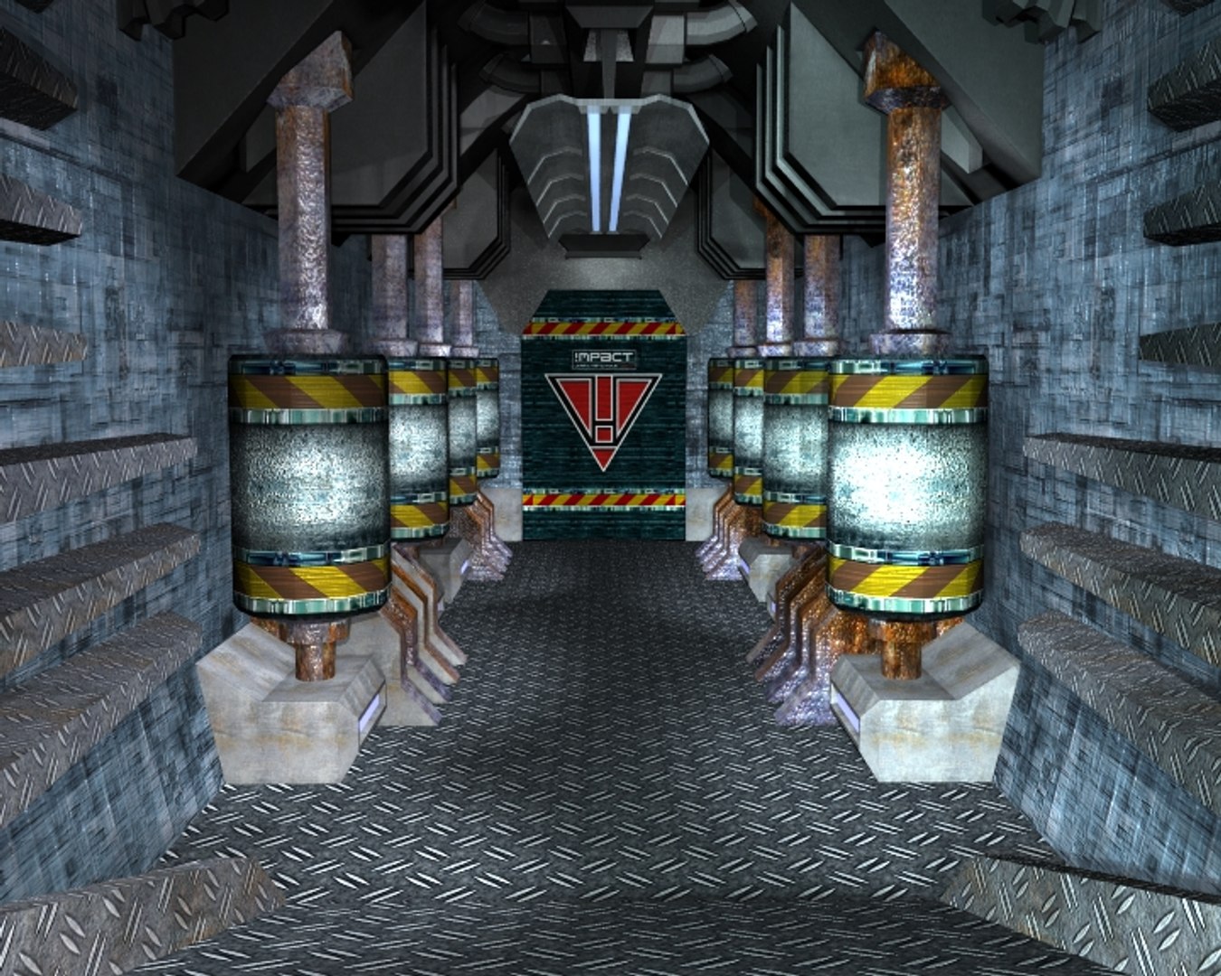 3d model corridor alien games