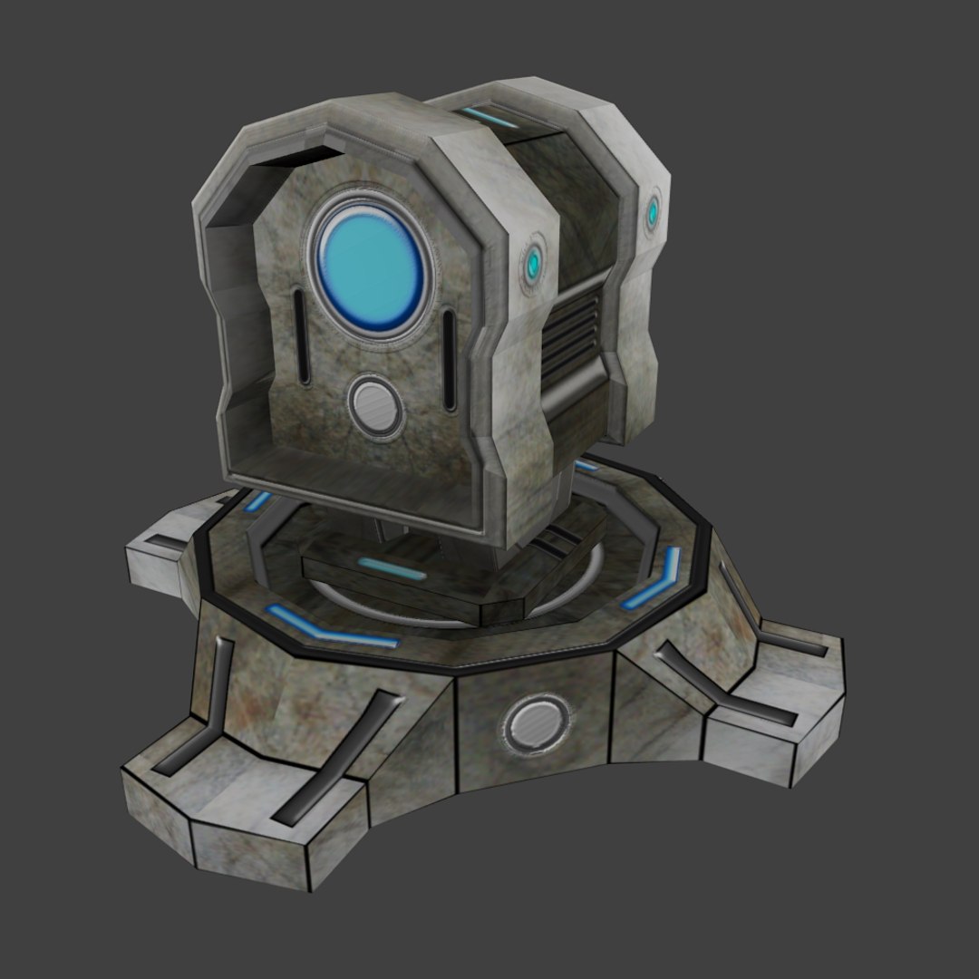 3d science fiction turret model
