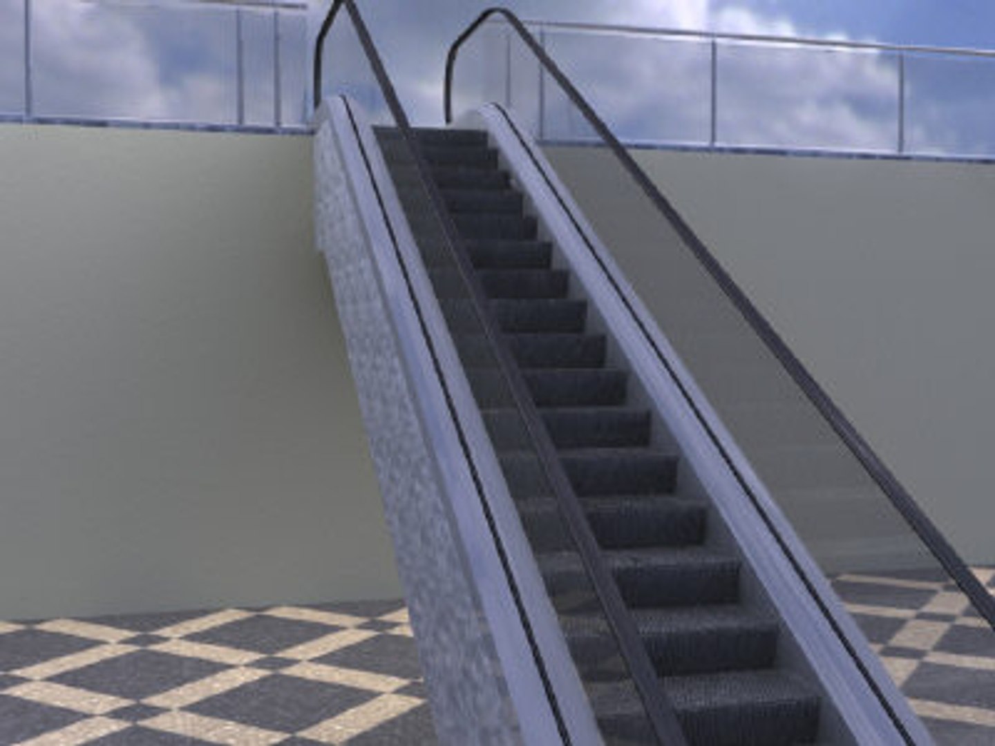 3dsmax Parametric Escalator