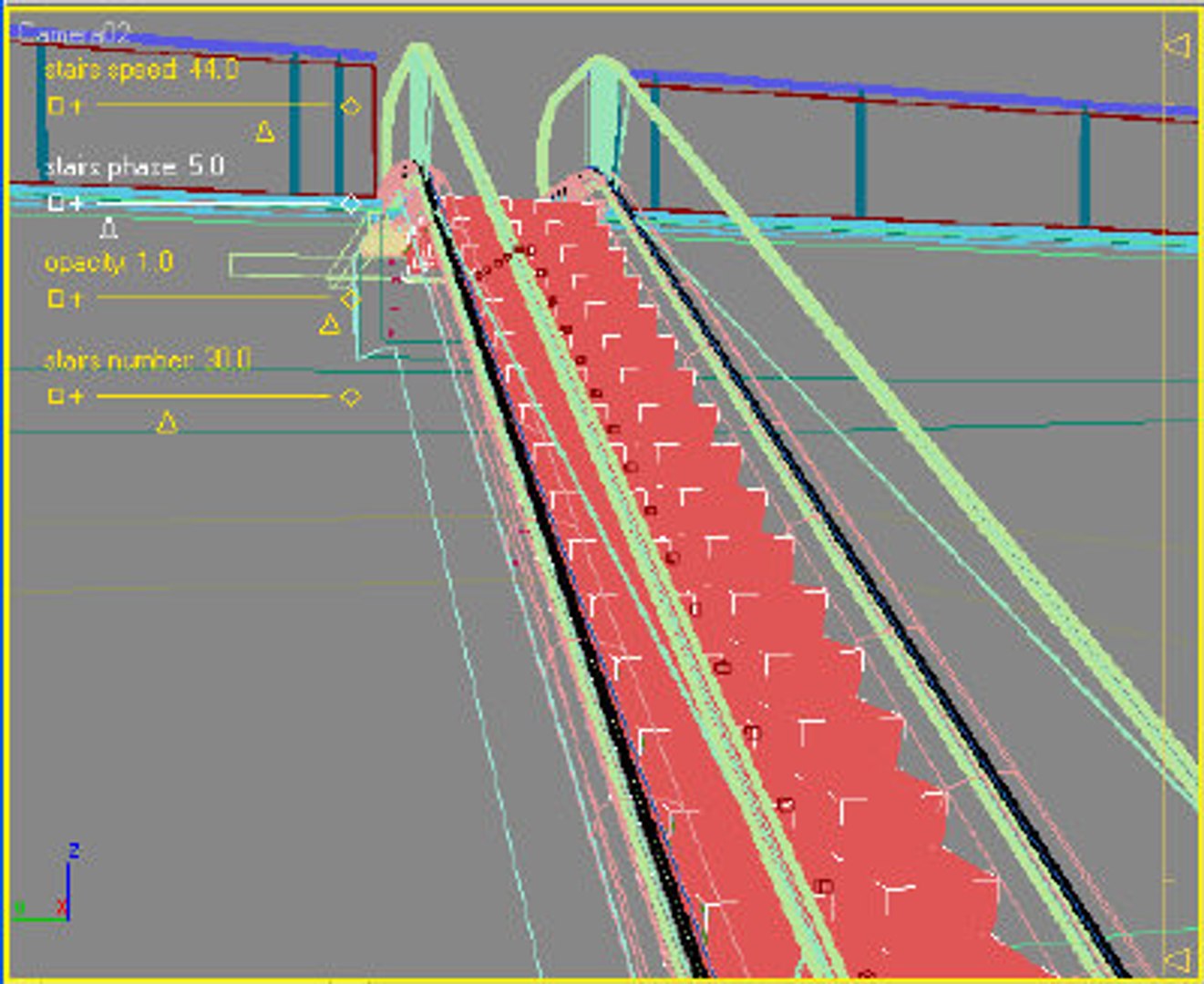 3dsmax Parametric Escalator