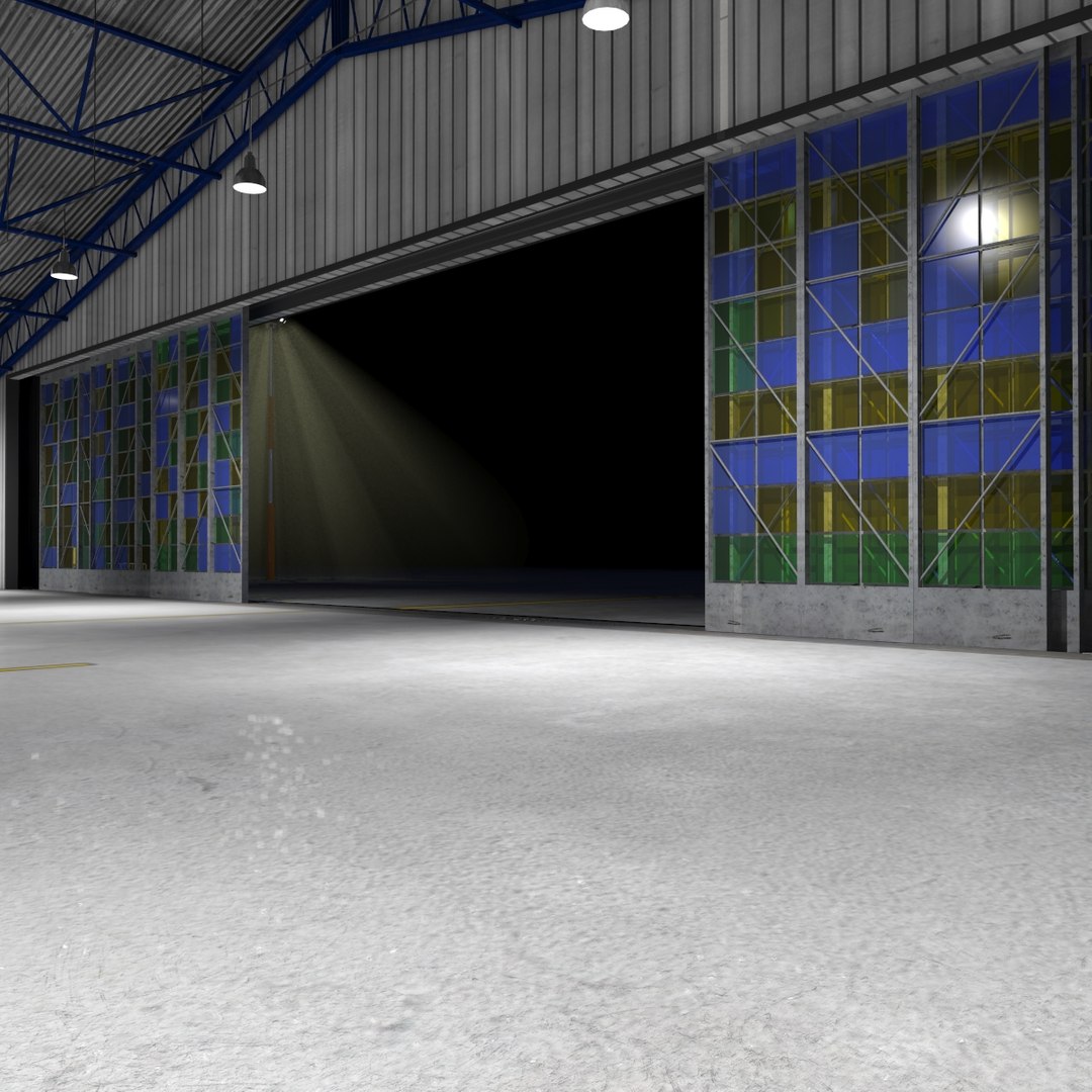 3d Model Scene Commercial Aircraft Hangar