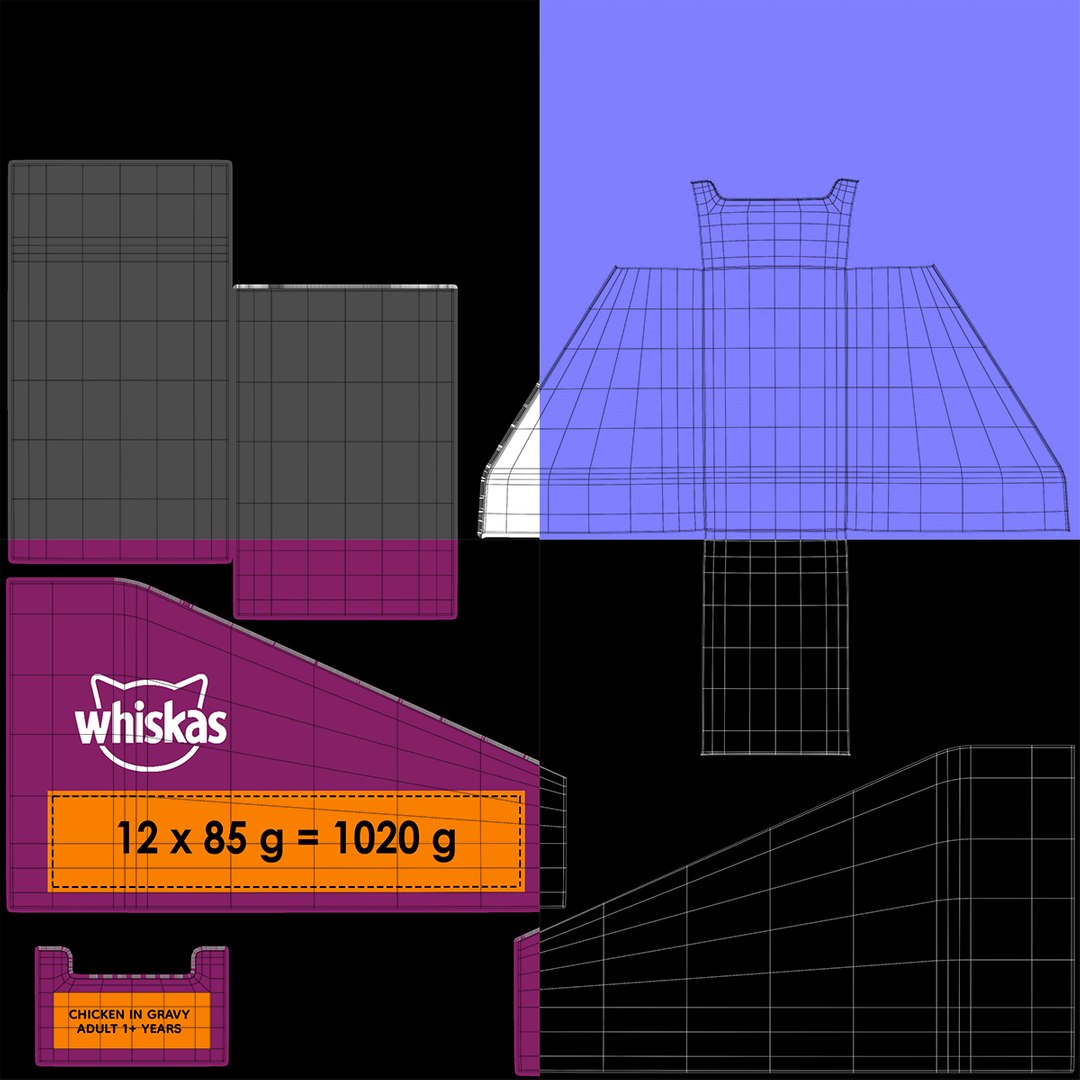 Whiskas Cat Food Wet 3D model - TurboSquid 2170521