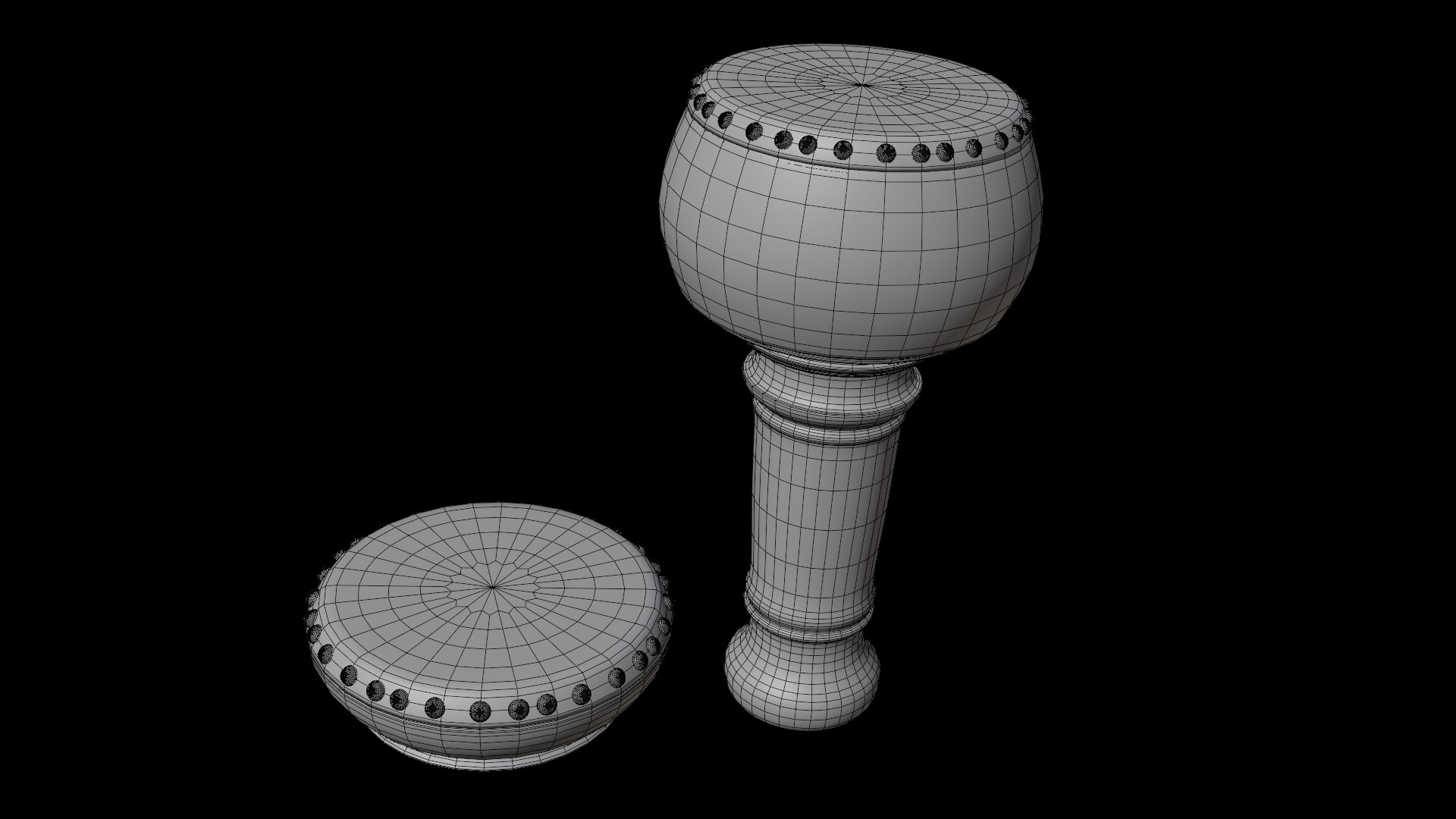 Asian Tradition Drums Ton And Rammana 3D Model - TurboSquid 2122599