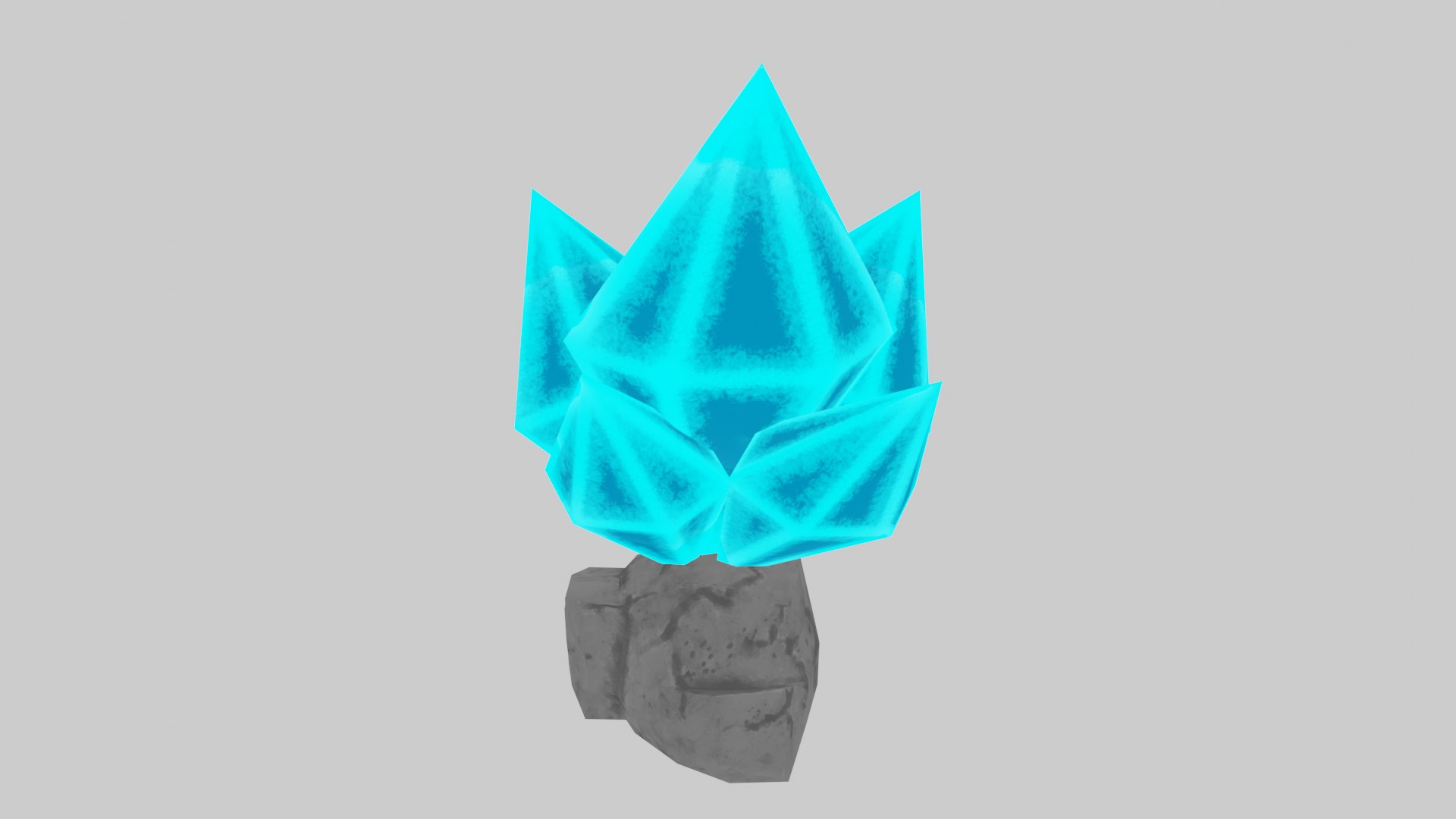 Blue Stylized Rock Crystal Cluster Version 4 Model - TurboSquid 2119377