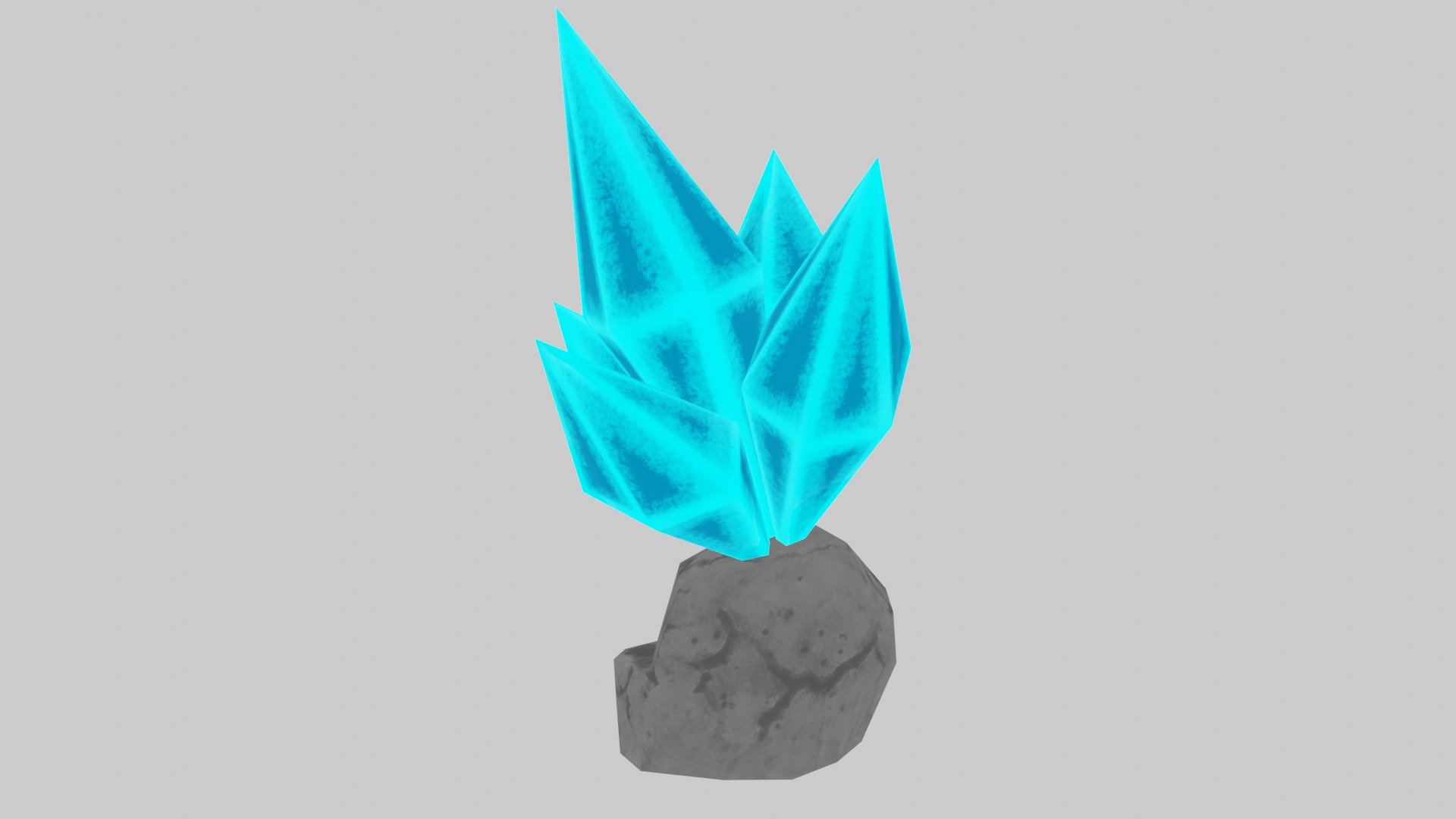 Blue Stylized Rock Crystal Cluster Version 4 Model - TurboSquid 2119377