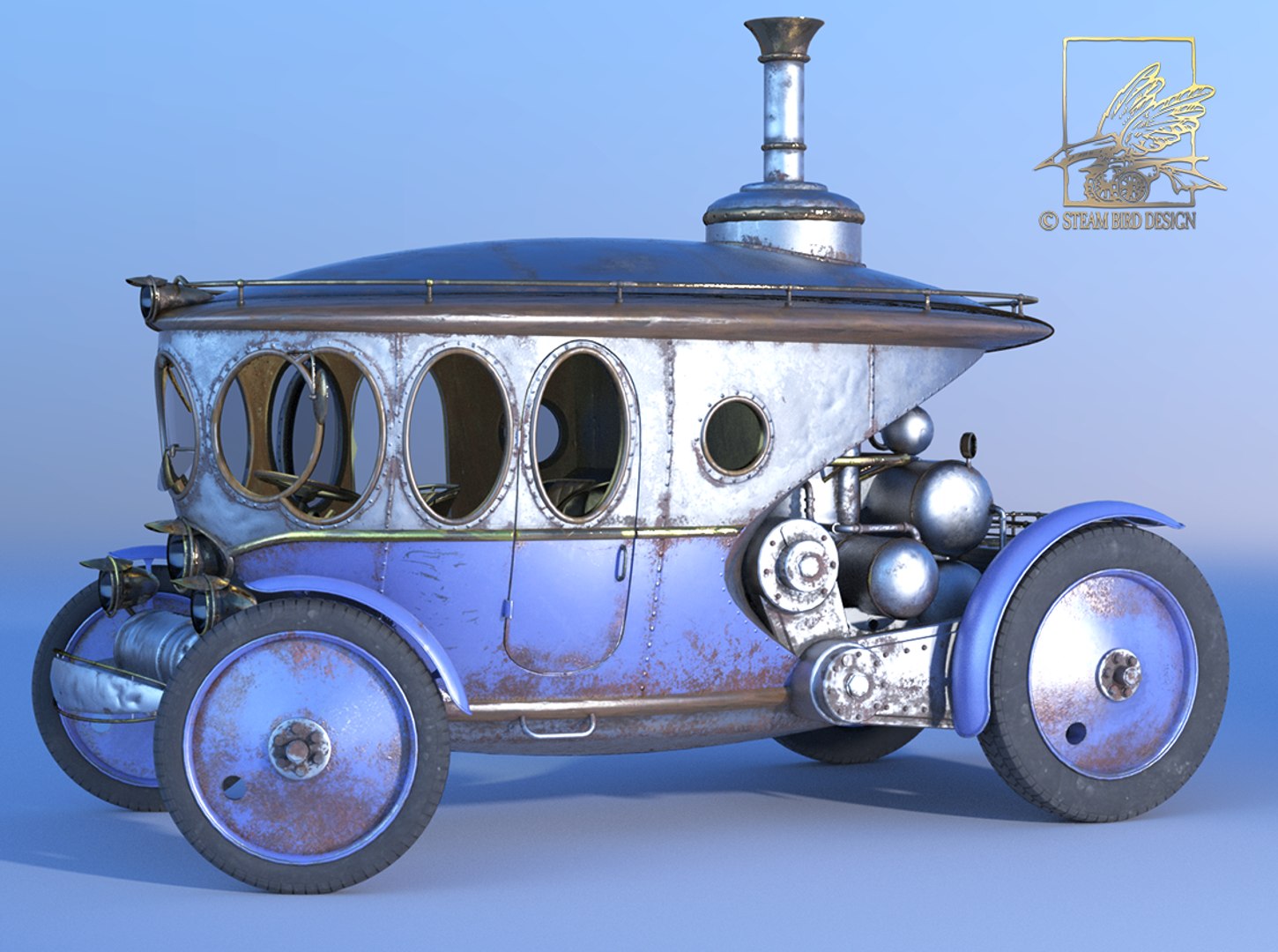 3d Steam Automobile Steampunk Punk Model