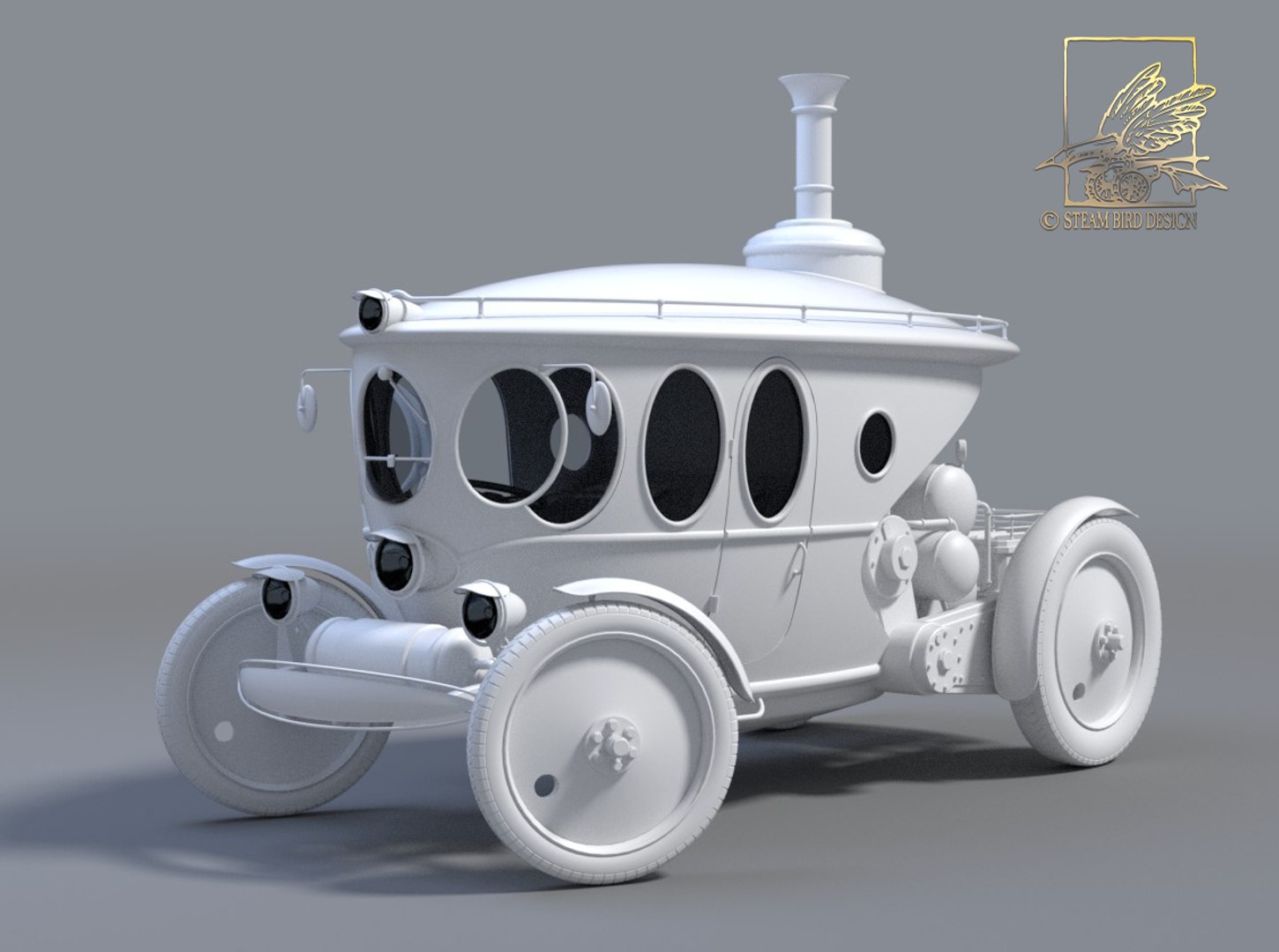 3d Steam Automobile Steampunk Punk Model